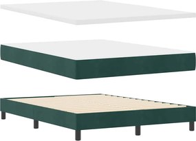 Postel s boxspringem s čelo Tmavě zelená 140 x 200 cm samet 3339245
