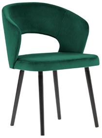 OnaDnes -20% Smaragdově zelená sametová jídelní židle MICADONI GOA
