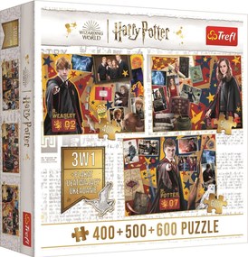 Puzzle trefl puzzle harry potter ron, hermiona a harry 400 + 500 + 600 dílků