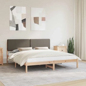 Rám postele s čalouněným čelem s čelo Taupe 200 x 200 cm 3405565