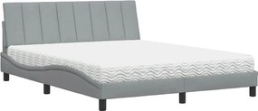 Postel s matrací Hanko světle šedá 160 x 200 cm textil 3310538