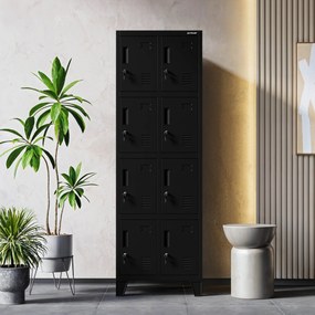 Skříňka pro zaměstnance dvojitá, na nožkách černá, 559x1720x450 mm: ROBERT 2 Plus