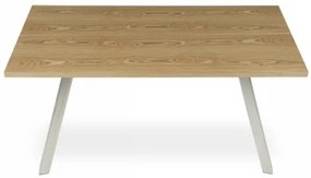 Jídelní stůl 160x90 dub kovové nohy broušený nerez HT-W1515 OAK