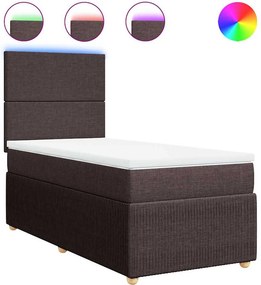 Box spring postel s matrací tmavě hnědá 90x200 cm textil 3294235