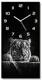 Wallmuralia Moderní hodiny nástěnné Tygr 30x60 cm
