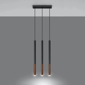 Sollux Lighting Závěsné svítidlo MOZAICA 3L černé/měděné