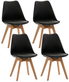 Jídelní židle Crediton - 4 ks - umělá kůže | černé