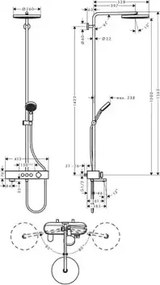 Hansgrohe Pulsify S - Sprchový set 260 s vanovým termostatem ShowerTab