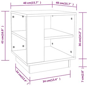 Konferenční stolek hnědý dub 40 x 40 x 43 cm kompozitní dřevo - Default Title