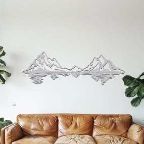 dřevo života Dřevěné hory s vodou na zeď Rozměry (cm): 60x17, Barevný vzor: Šedá