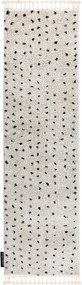 Dywany Łuszczów, Běhoun Berber Syla B752 dots cream, 60x200, bílá, kuchyně