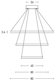 Zambelis 180030 závěsné LED svítidlo bílé, 135W, 3000K, 80cm