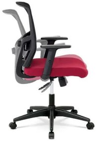 Autronic Kancelářská židle Kancelářská židle, látka vínová + černá, houpací mechnismus (KA-B1012 BOR)