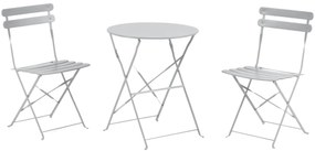 OnaDnes -20% Světle šedý zahradní set dvou kovových židlí a stolu Kave Home Alrick