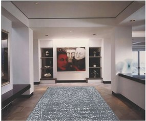Diamond Carpets India, Ručně vázaný kusový koberec Diamond DC-JK 2 Light grey/silver, 120x170, šedá, chodba / předsíň
