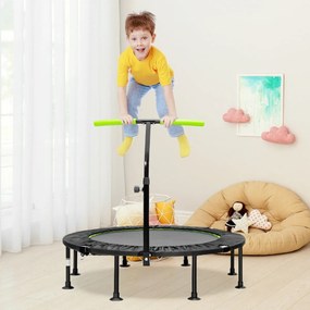 Costway Φ110 cm Skládací mini trampolína s výškově nastavitelným madlem dětská