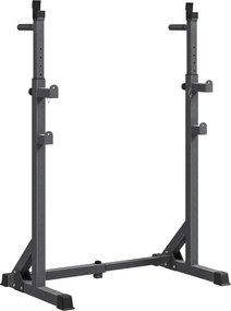 SPORTNOW Multifunkční opora pro činky s nastavitelné šířkou a výškou - Svalový stojan se ocelovou konstrukcí, nosnost 150 kg pro domácí trénink
