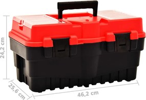 Box na nářadí plast 462 x 256 x 242 mm červený 146269