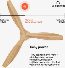 Klarstein Stropní ventilátor Santa Elena | 132 cm | 35 W | 25 m² | Tichý provoz | Dřevo