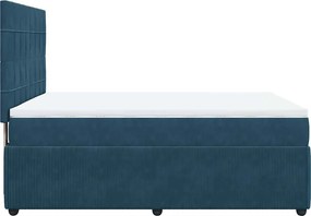 Box spring postel s matrací tmavě modrá 140x190 cm samet 3292338