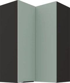 ARIA sc | horní kuchyňská skříňka 60x60 GN-90 2F (90°) rohová s policemi | VYSOKÁ | 60x60 cm | černá/aquamarine