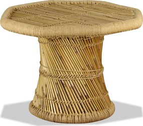 vidaXL Konferenční stolek, bambus s látkou chindi, [244214] Barva: Hnědá