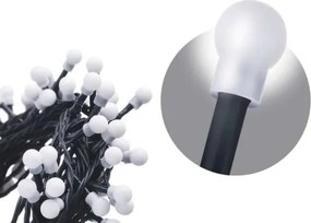 Vánoční řetěz kuličky EMOS ZYK0207 200LED 10m studená bílá