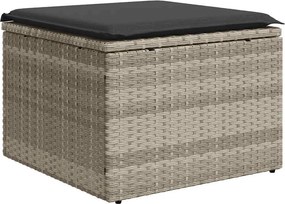 7dílná zahradní sedací souprava a podušky světle šedá polyratan 3220481