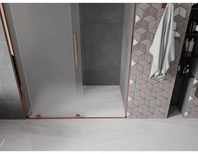 Mexen Velar, posuvné sprchové dveře do otvoru 140 cm, 8mm sklo námraza, růžové zlato, 871-140-000-31-60