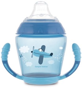 Canpol babies Nevylévací hrneček se silikonovým pítkem 230ml TOYS modrý