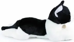 RAPPA Plyšová kočka bílo-černá ležící 30 cm / ECO-FRIENDLY / od 0 měsí