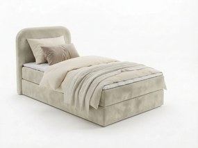 Čalouněná postel boxspring FORENA 90x200 cm krémová Matrace: Matrace Bonell pružinová