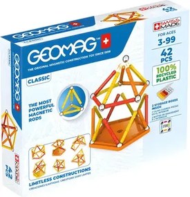 GEOMAG Magnetická stavebnice Classic oranžová / 42 dílků / 3-99 let