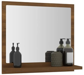 Koupelnové zrcadlo hnědý dub 40x10,5x37 cm kompozitní dřevo - Default Title