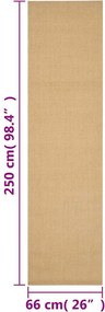 Koberec přírodní sisal 66 x 250 cm 136301