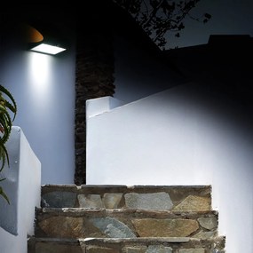 Exteriérové ​​solární nástěnné LED svítidlo Butterfly, 1x LED 6,8w, černá, pohybový senzor