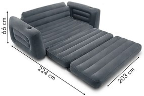 Rozkládací nafukovací gauč 2v1 v tmavě šedé barvě