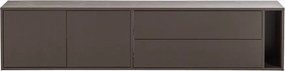 Tmavě hnědý TV stolek z borovicového dřeva 200x45x44 cm Settle Down – vtwonen