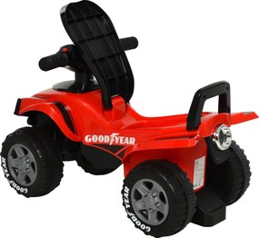 HOMCOM Dětský čtyřkolka bez pedálů pro děti od 18 do 36 měsíců, ATV se světly, klaksonem a tajným úložným prostorem 60x31x42 cm Červená