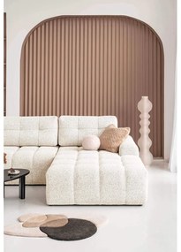 Krémová rozkládací modulární rohová pohovka s úložným prostorem (pravý roh) Lulu – Miuform