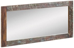 furniture-nabytek.cz - Masivní koupelnové zrcadlo Samira II z recyklovaného dřeva, lakované, hnědé – 130×60 cm