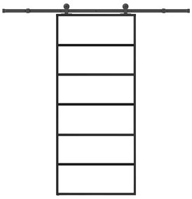 Posuvné dveře s kováním 90x205 cm ESG sklo a hliník