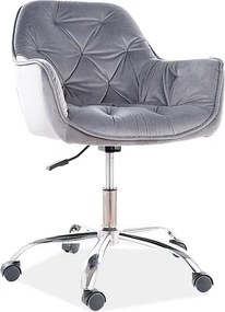 Kancelářské křeslo Q-190 VELVET, šedé