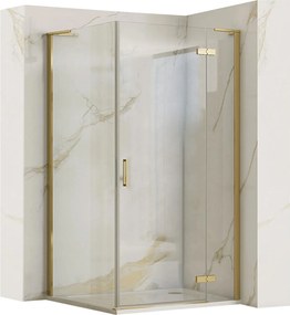 Rea Hugo, 1-křídlová sprchová kabina 100(dveře) x 90(stěna) x 200,5 cm, zlatá matná, KPL-K8416