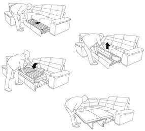Sedací souprava Korfu mini | LEVÁ | rozkládací | VÝBĚR TKANIN