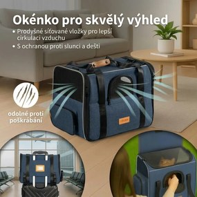Skládací cestovní taška pro kočky, modrá 110027
