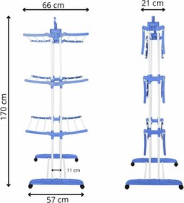 Vertikální sušák na prádlo SPRINGOS MIXER bílo-modrý