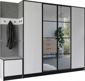 Šatní skříň EDEN 15 bílý + šedý Vzor 1