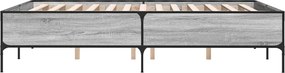 Rám postele šedý sonoma 150 x 200 cm kompozitní dřevo a kov 3279795