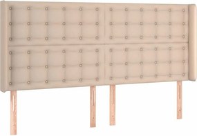 Čelo postele s LED cappuccino 163 x 16 x 118/128 cm umělá kůže 3124149